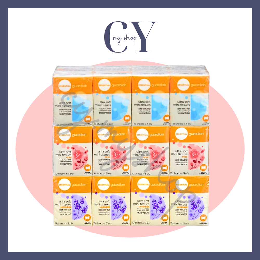 Guardian Ultra Soft Mini Tissues Rose/ Original/ Lavender (10's x 3 ply ...