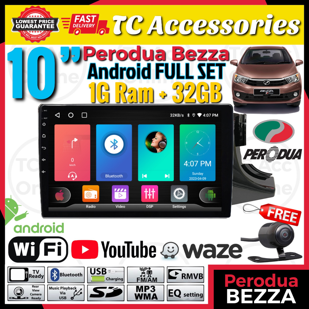(Perodua BEZZA 2016-2019) 10" Android 2-DIN Car Player 2GB/4GB Ram ...