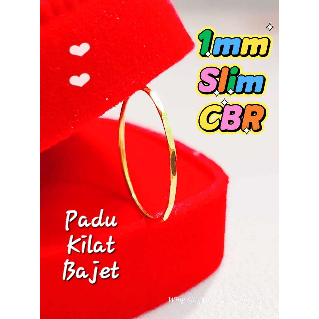 Wing Sing Cincin Belah Rotan Halus Padu Bajet Emas 916 / 916 Gold 1mm ...