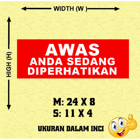 sticker cctv awas anda sedang diperhatikan kedai restoran rumah ...