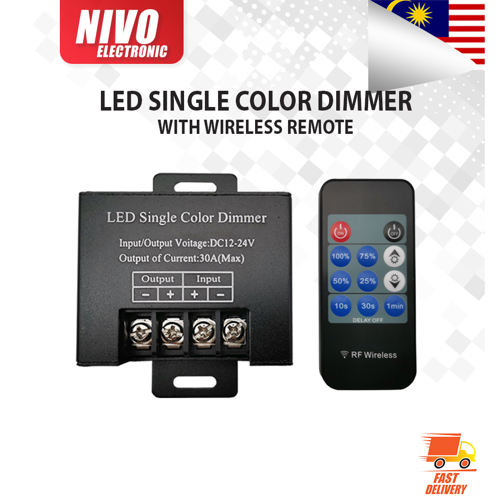 LED Single Color Dimmer Wireless LED Controller 11 Key RF Remote ...