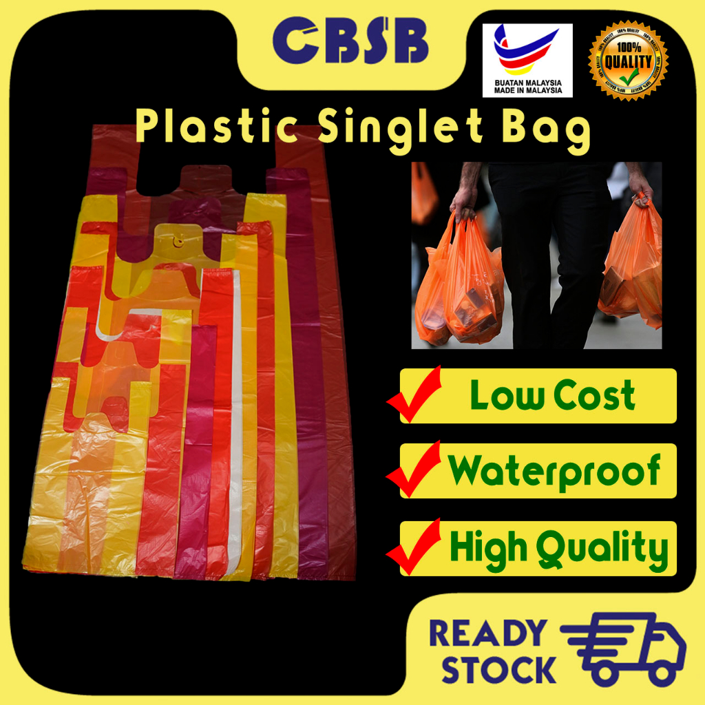 【CBSB】High Quality T-Shirt Plastic Bag Singlet Bag Medium Beg Plastik ...