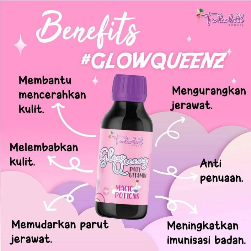 🔥READY STOCK🔥JELLY GLOWQUEENZ GLOW QUEEN PATI VITAMIN 1000MG BY TINKERBELL | Shopee Malaysia