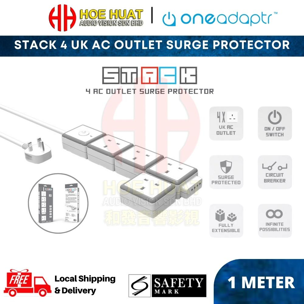 OneAdaptr STACK 4 UK AC Outlet Modular Surge Protector Extension ...