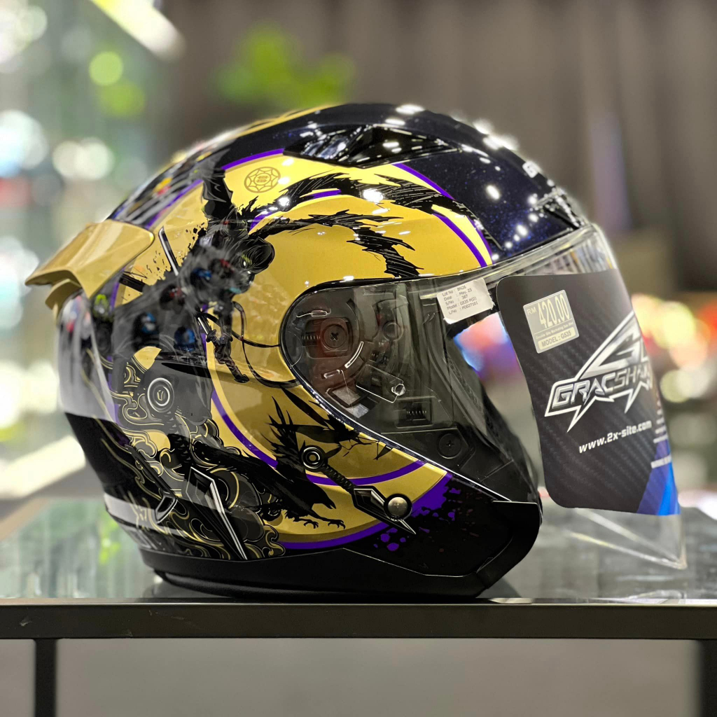 ♨️FREE BACKPACK♨️ GRACSHAW Gennex Double Visor Helmet Japan Series ...