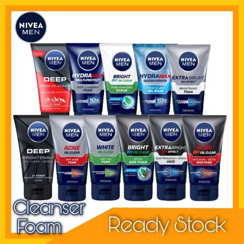 NIVEA MEN FACIAL CLEANER,FOAM, SCRUB | Shopee Malaysia