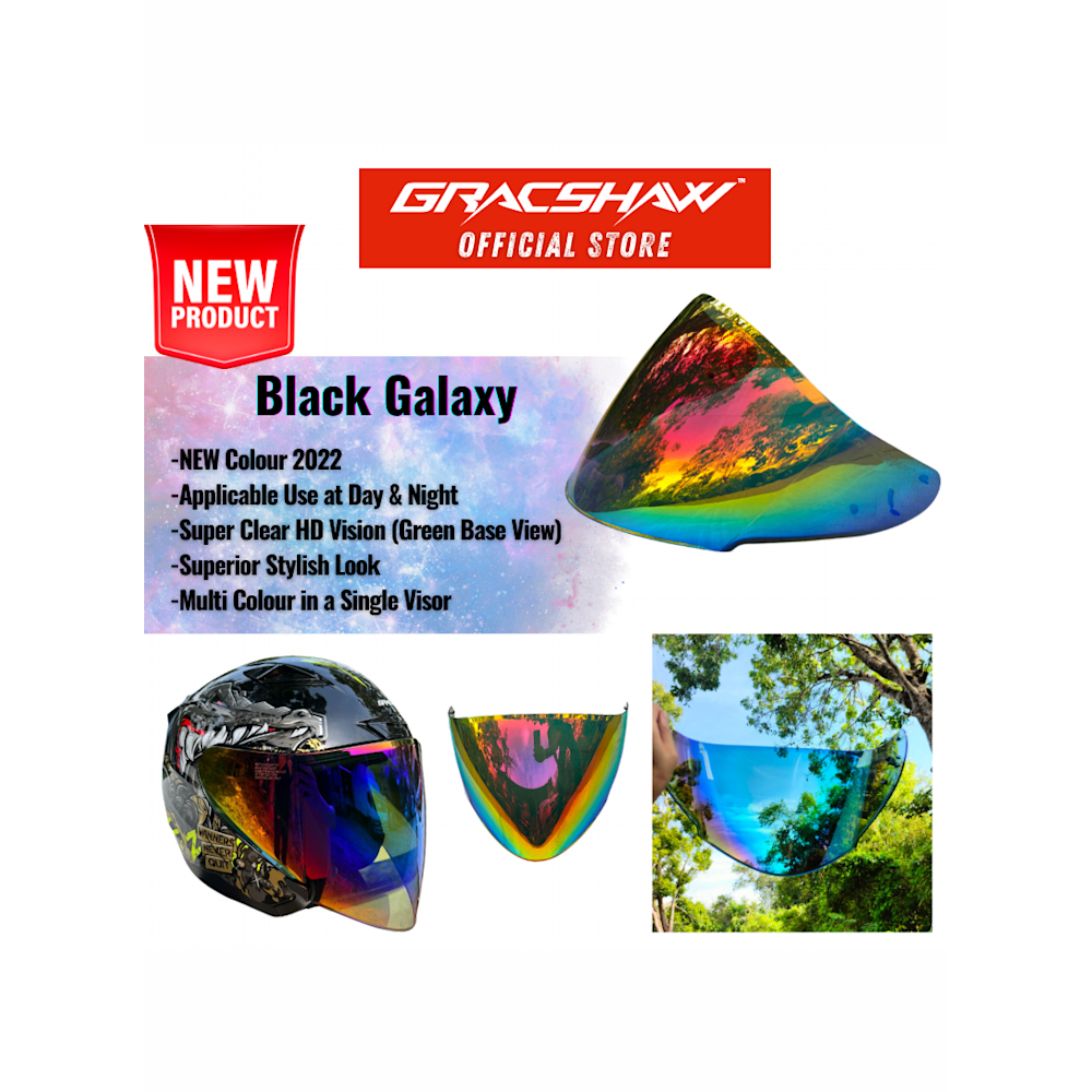 Gracshaw G535 G555 G838 Gaizer Gennex Geomax helmet Visor | Shopee Malaysia