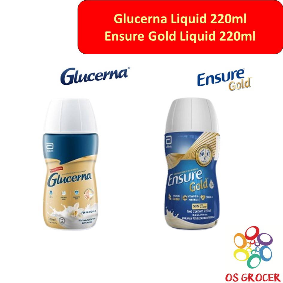 Abbott Ensure Gold Vanilla / Glucerna Vanilla Flavour Liquid 220ml | Shopee Malaysia