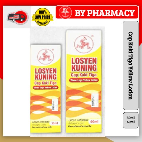 Cap Kaki Tiga Yellow Lotion (30mL / 60mL) Three Legs Yellow Lotion ...