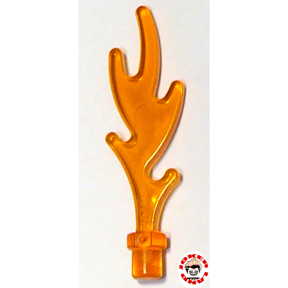 LEGO PART 6126B - WAVE ROUNDED STRAIGHT w BAR END ( CASTLE GRAGON FLAME ...