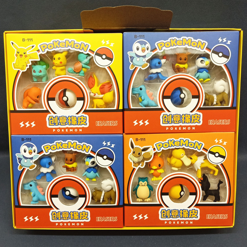 Pokemon 1Box/5pcs+1 Pokemon Ball Pokemon Cartoon Erasers For Kids ...