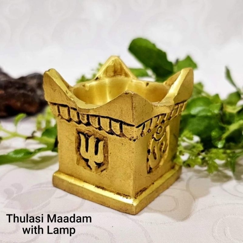 Thulasi Maadam LampBrass Antique FinishThulasi / Thulsi Maadam Diya ...