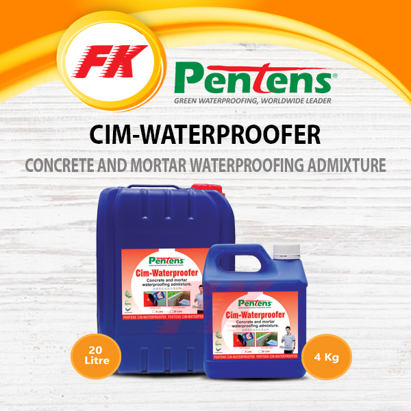 PENTENS 20LT CIM-WATERPROOFER CONCRETE AND MORTAR WATERPROOFING ...