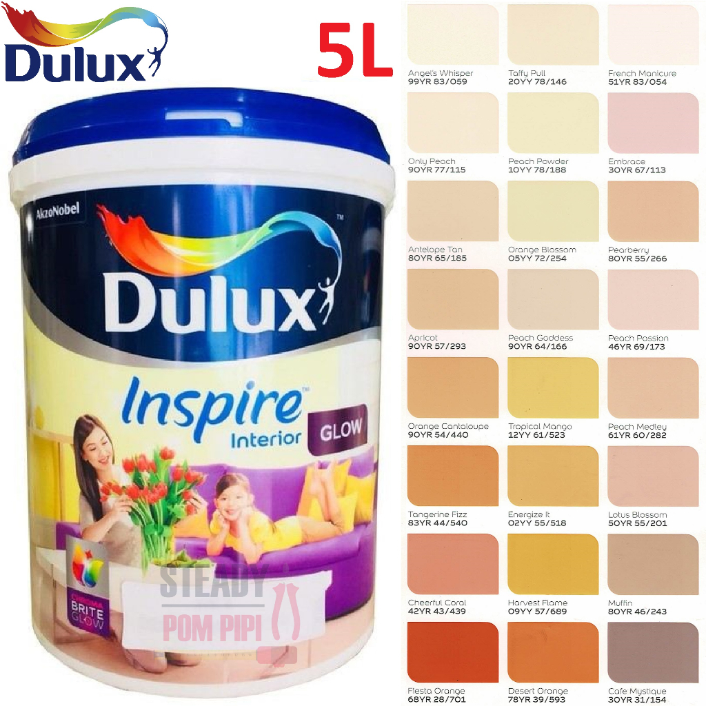 5L ICI DULUX INSPIRE GLOW INTERIOR WALL PAINT / CAT DINDING DALAM KILAT ...