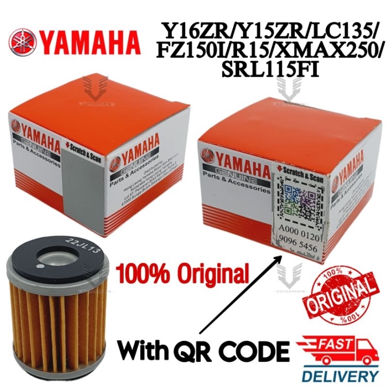 100% Original Yamaha HLY Oil Filter Y15ZR/ LC135/ SRL115/FZ150I/XMAX250 ...