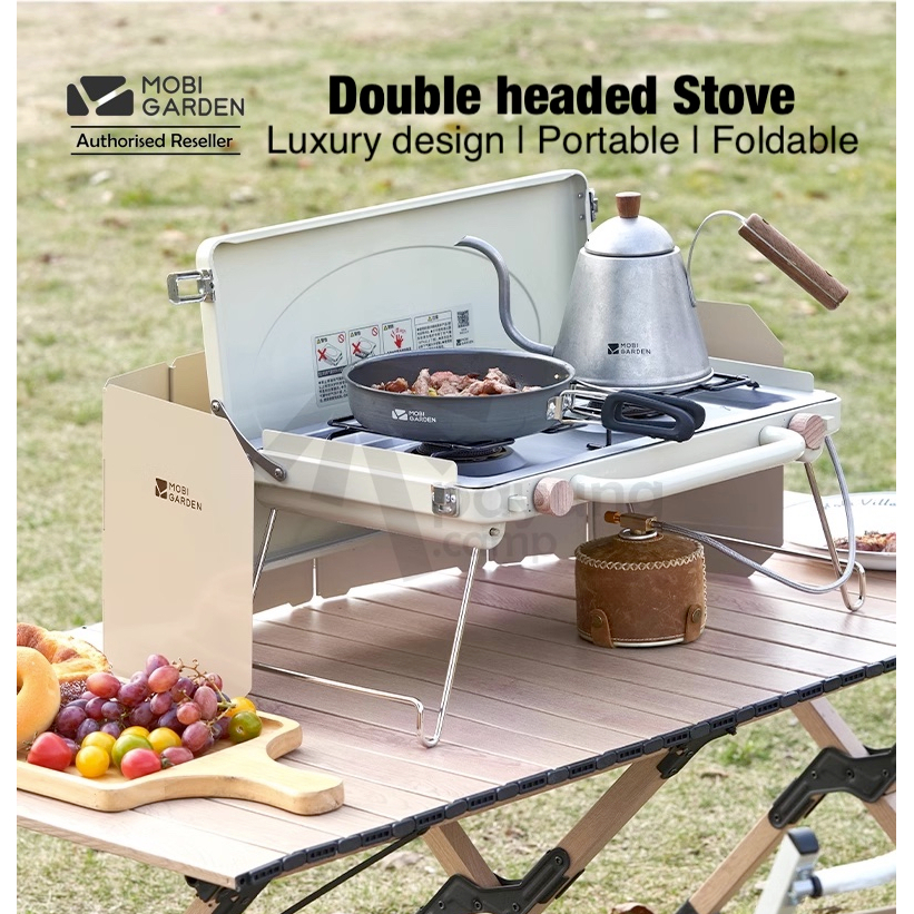 MOBI GARDEN Double-headed Stove Foldable High-power Portable Double ...