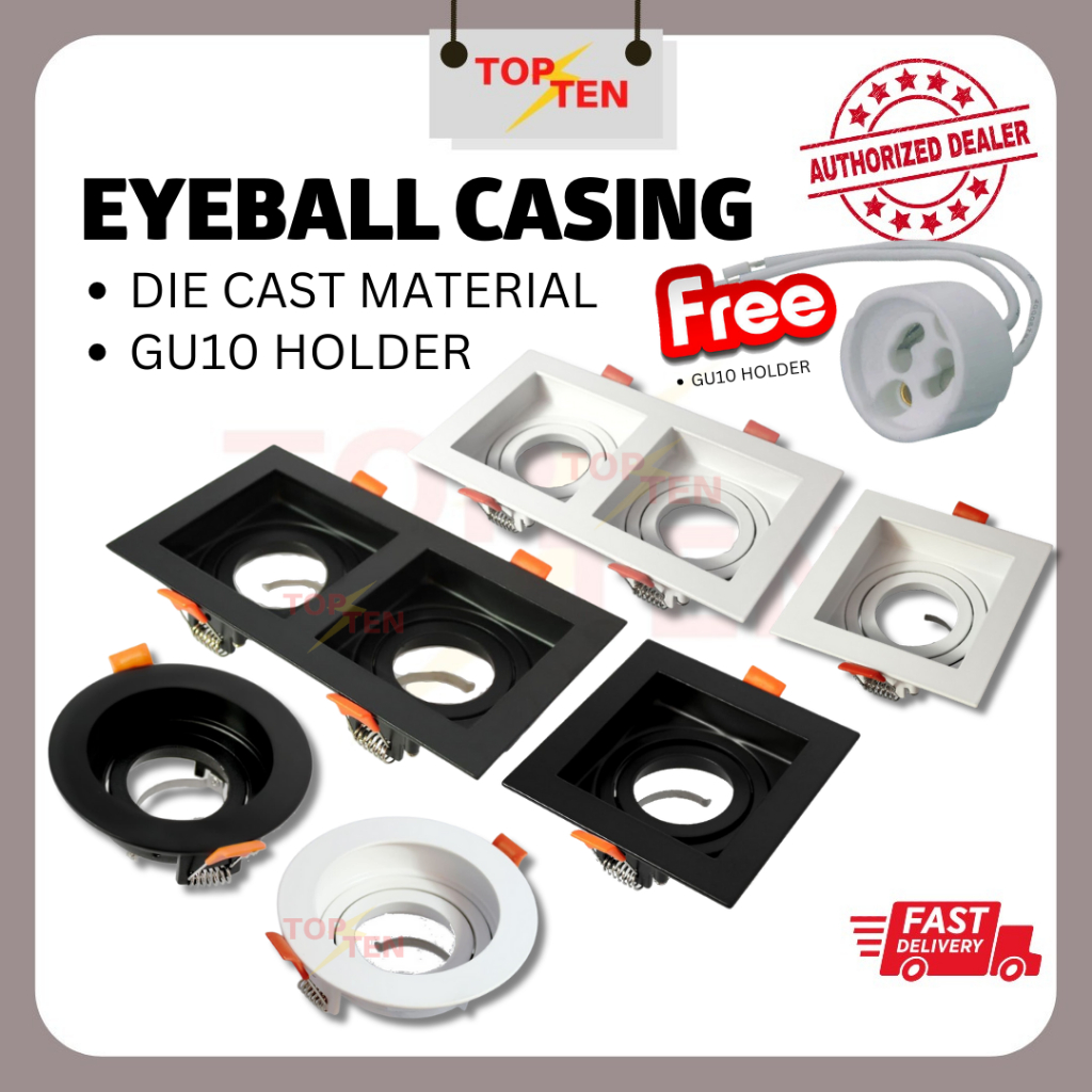 Eyeball Casing Spotlight GU10 MR16 Single Double Triple Fitting ...