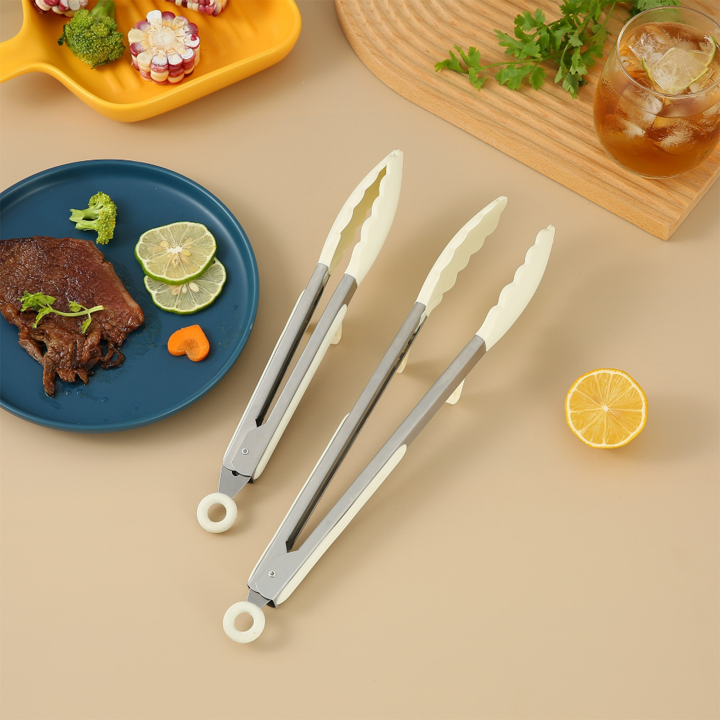 Premium Stainless Steel Locking Serving Food Clip Kitchen Tongs with ...