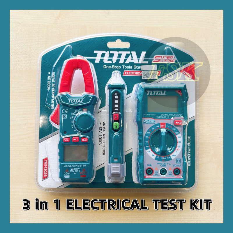 TOTAL 3in1 Electrical Test Kit TOTAL / Digital Multimeter / Digital AC ...