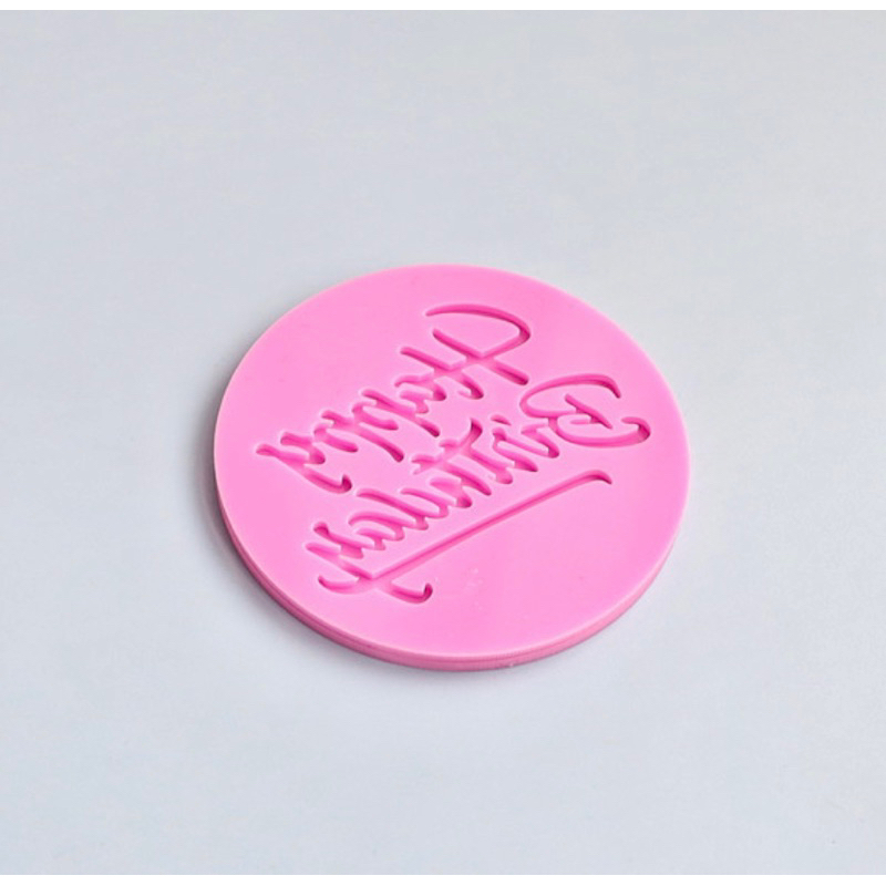 Happy Birthday Wording Mould Embossed Chocolate Fondant Mold Birthday ...