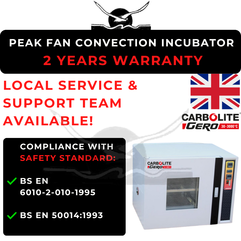 UK/CARBOLITE Peak Fan Convection Lab Incubator with EN-61010-2-010-1995 ...