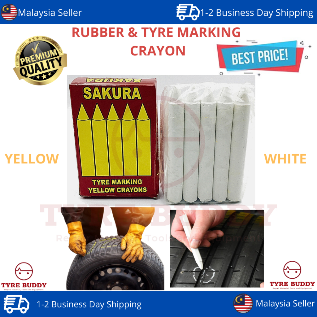 Rubber / Tyre Marking Crayon (10pcs/box); Tire; Kapur Tayar | Shopee ...