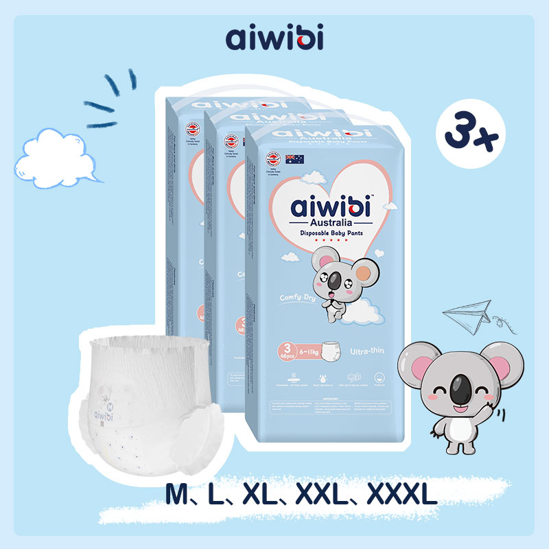 Aiwibi Comfy Dry Diapers Pants - M144/L132/XL120/XXL120 (3 Packs ...