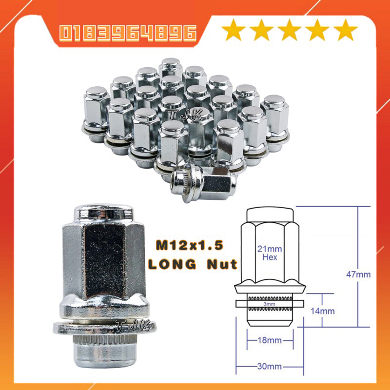 1pc M12x1 5 Wheel Nut Brand Projeot U 4x4 And Car Toyota Vios Alphard Vellfire Estima Hilux Camry