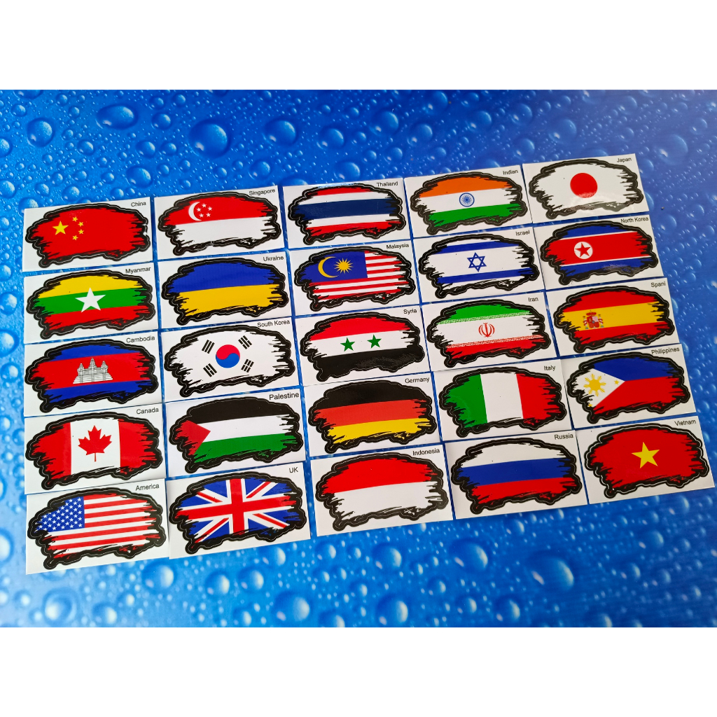 Sticker Inkjet Flag The World Flag Sticker | Shopee Malaysia