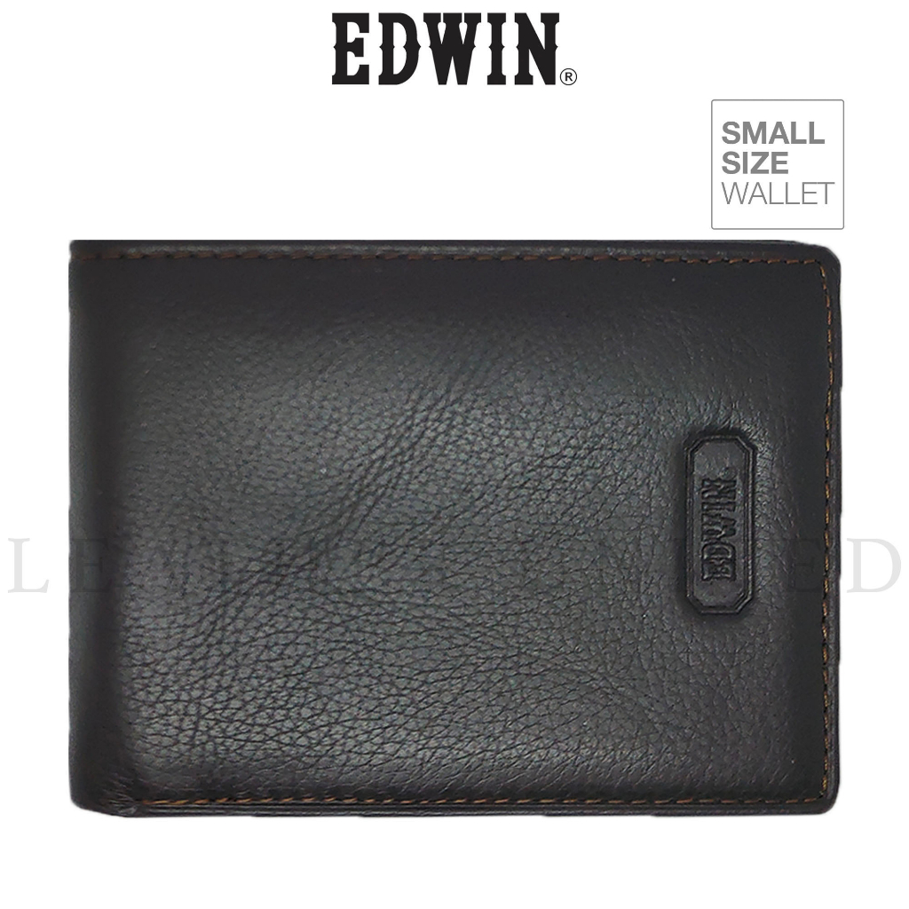 𝗘𝗗𝗪𝗜𝗡 𝗖𝗢𝗟𝗟𝗘𝗖𝗧𝗜𝗢𝗡 Genuine Top Grain Leather Copper Logo Small Short ...