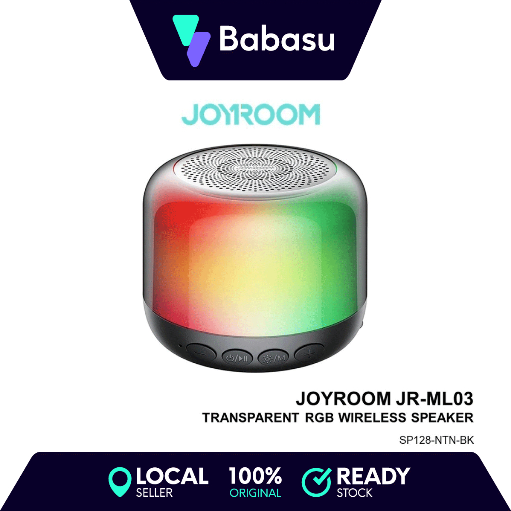 JOYROOM JR-ML03 TRANSPARENT RGB WIRELESS SPEAKER - 6 HOURS PLAY TIME/BLUETOOTH/MULTIPLE LED ...