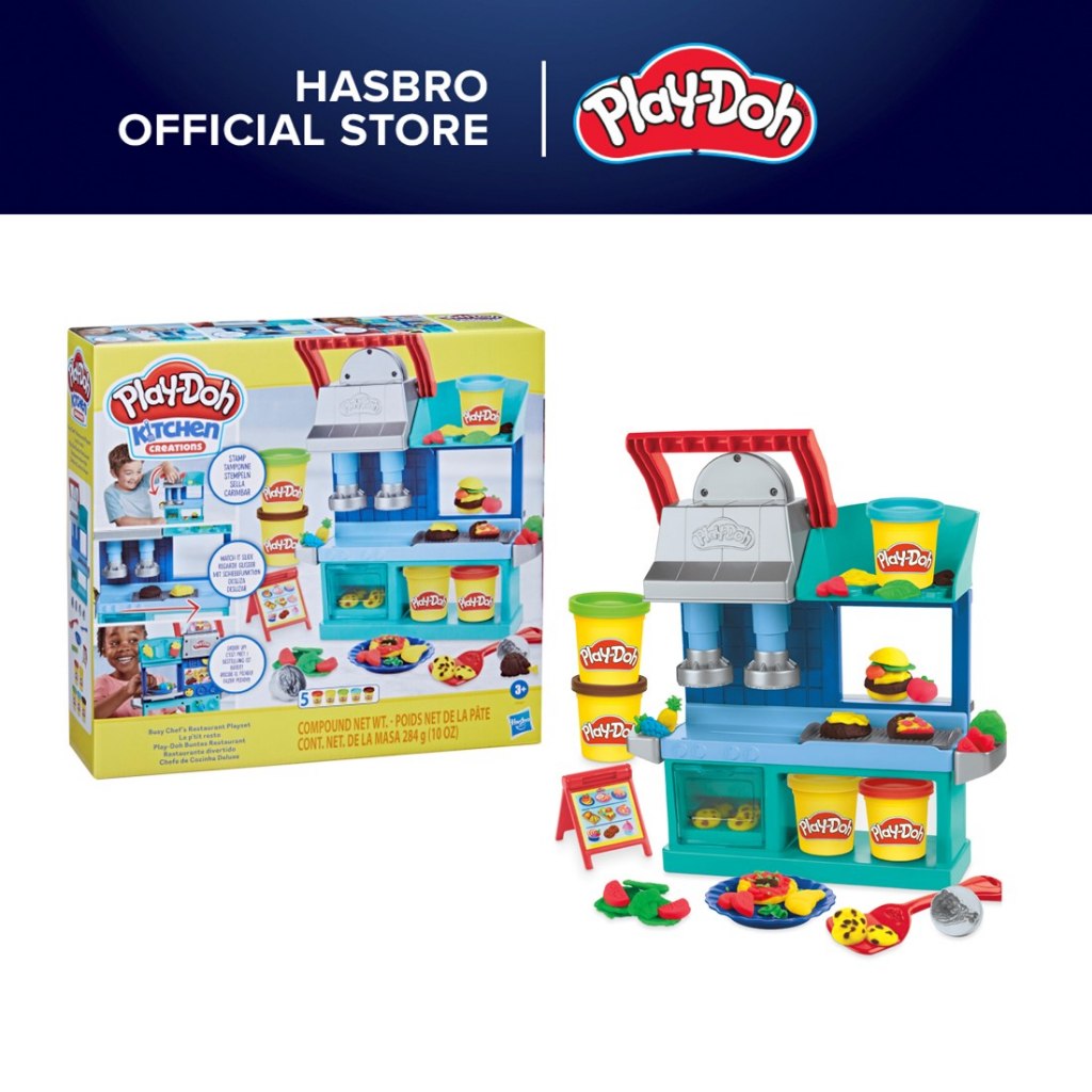 Play-Doh Kitchen Creations Busy Chef's Restaurant Playset: 2-Sided ...