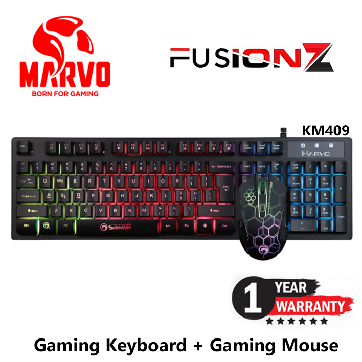 MARVO KM409 Gaming Keyboard + Gaming Mouse Combo | Shopee Malaysia