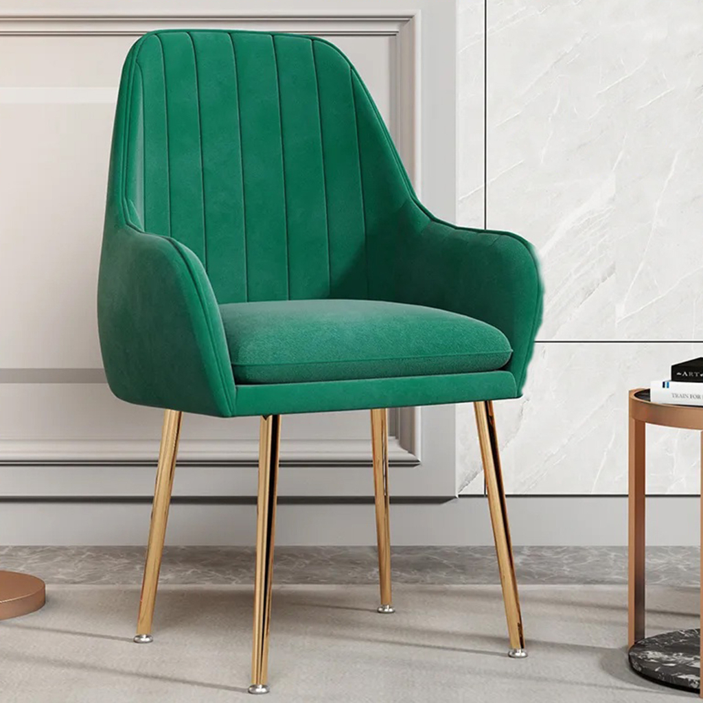 BASIC HOUSE Nordic Dining Chair Make Up Chair With Velvet Material ...