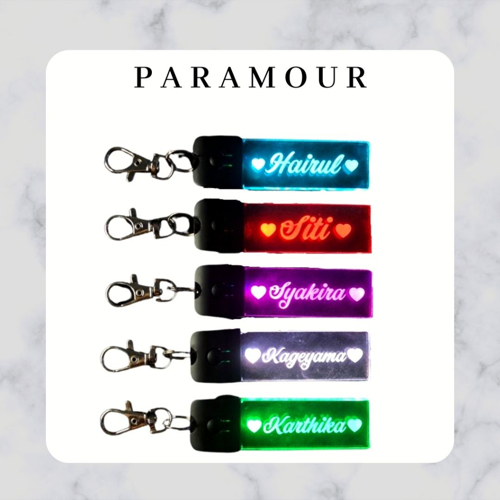 Keychain Custom Nama Anda 7Colour.Premium Keychain Acrylic(WATERPROOF ...