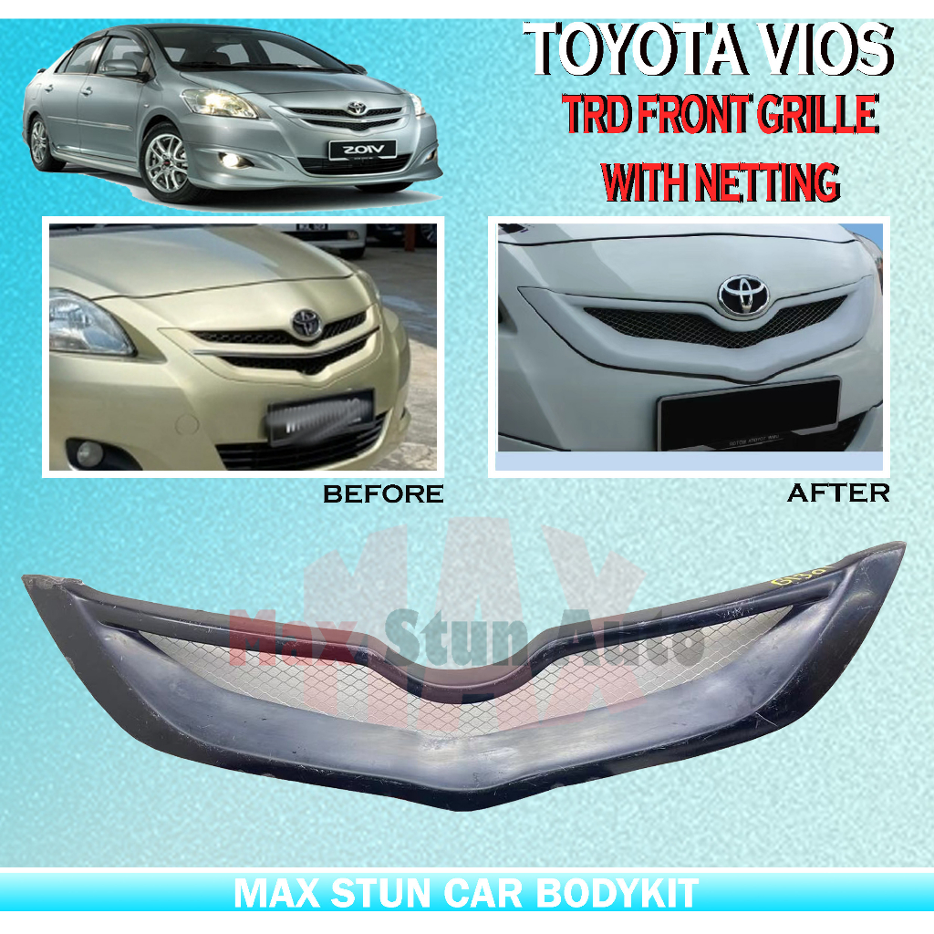 TOYOTA VIOS '08 FRONT GRILLE WITH NETTING (TRD) CAR BODYKIT | Shopee ...