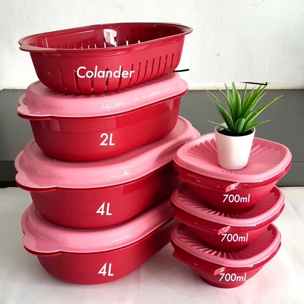 Tupperware Oval Server with Colander (1)2L / Oval Server (2)4L ...