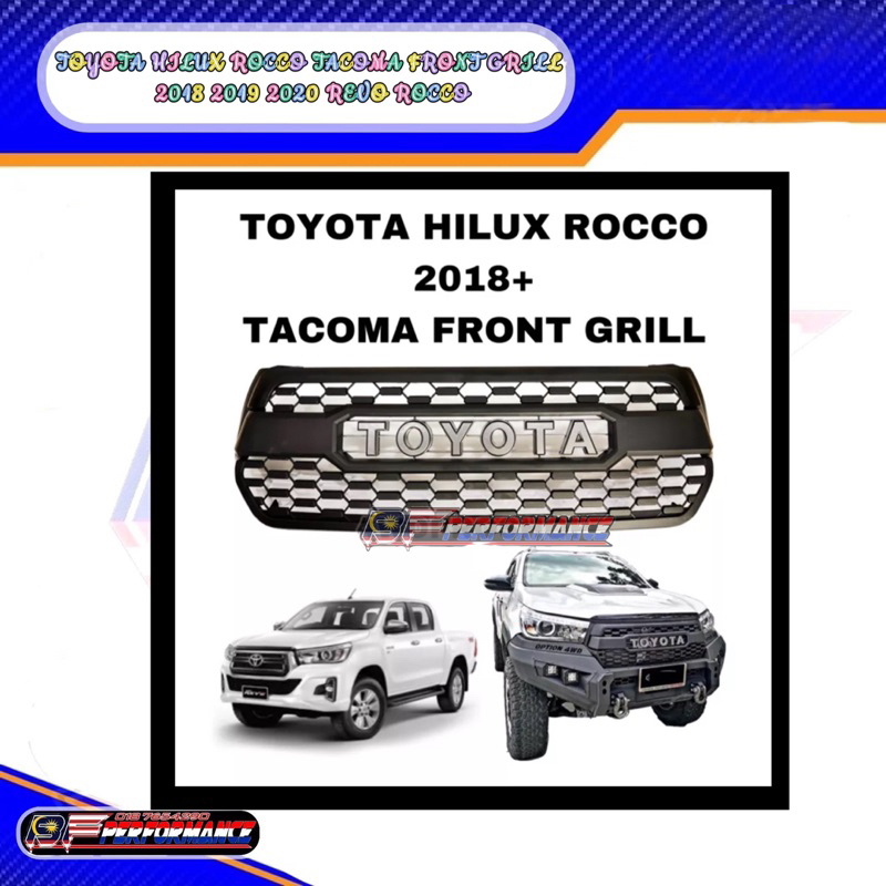 TOYOTA HILUX ROCCO TACOMA FRONT GRILL 2018 2019 2020 REVO ROCCO BF ...