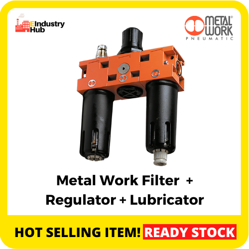 Original Metal Work Filter + Regulator + Lubricant 20 Micron 0-12 Bar ...