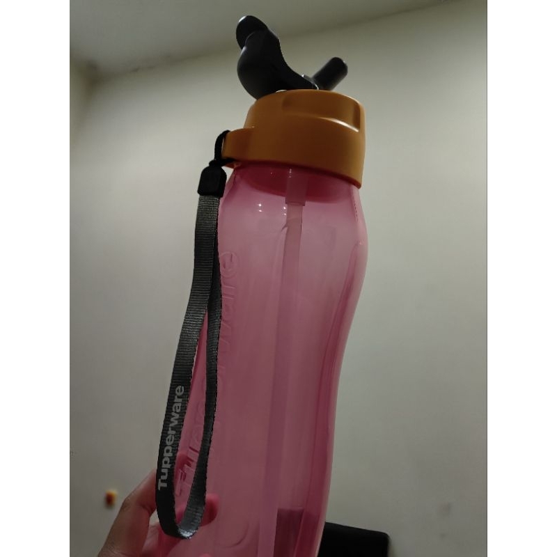 Tupperware Slim Eco Bottle Straw 1L + Strap/ H2GO tumbler 750ml (botol ...