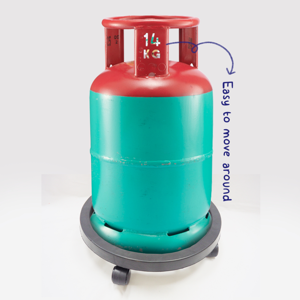 4 Wheel Black colour Gas Stand With Roller / Roller Gas Cylinder ...