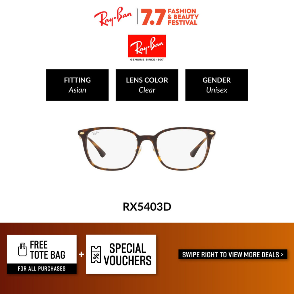 Ray-Ban RX5403D 2012 Unisex Asian Design Eyeglasses Size 54mm | Shopee ...