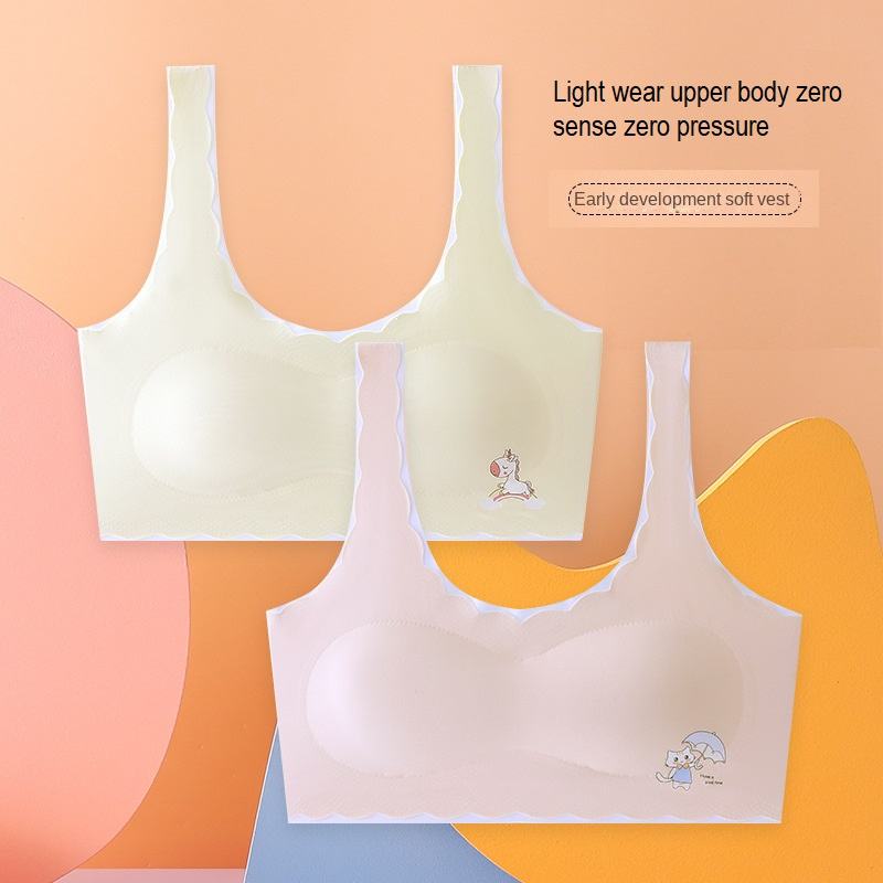 Teenage Girls Wearing Bras Young Student Early Development Soft Vest ...