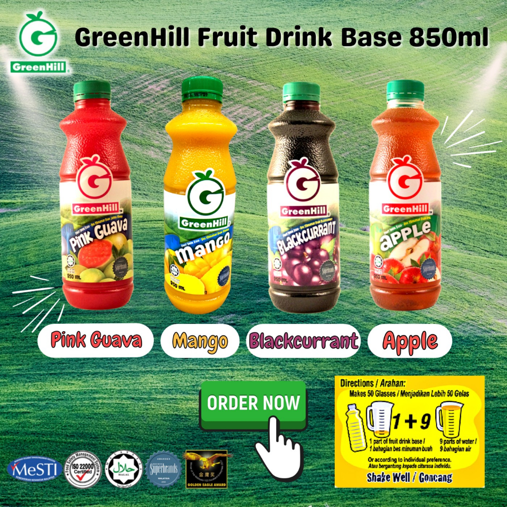 Greenhill® Fruit Drink Base (850ml) | Shopee Malaysia