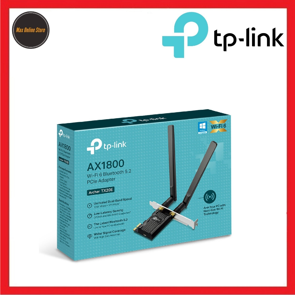 TP-Link Archer TX20E AX1800 Wi-Fi 6 Bluetooth 5.2 PCIe Adapter | Shopee ...