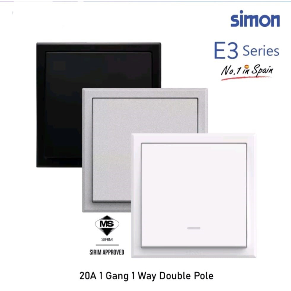 SIMON Switch E3 White/Silver/Black Switches & Socket Suis Lampu Rumah ...