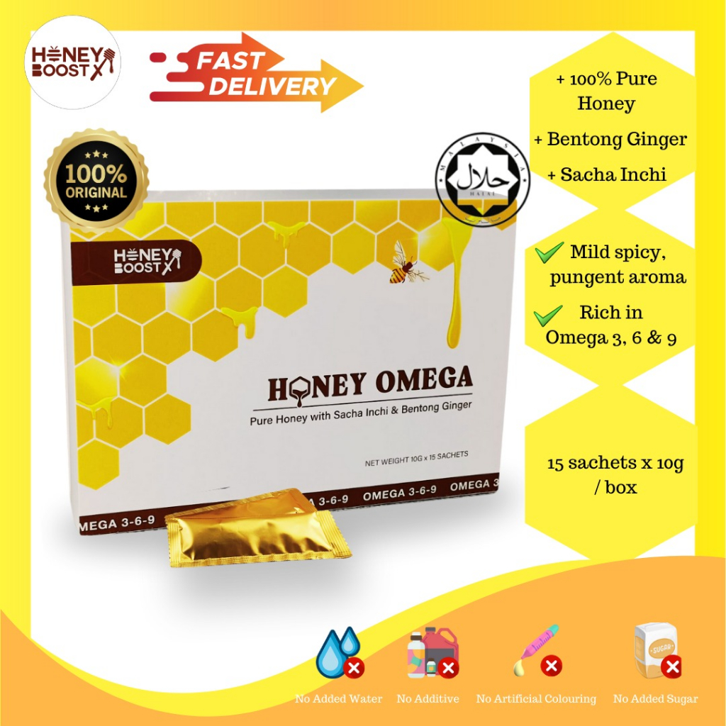 【Honey Boost】Honey OMEGA /HALAL/100% Pure Honey/Value Set/Madu Asli ...