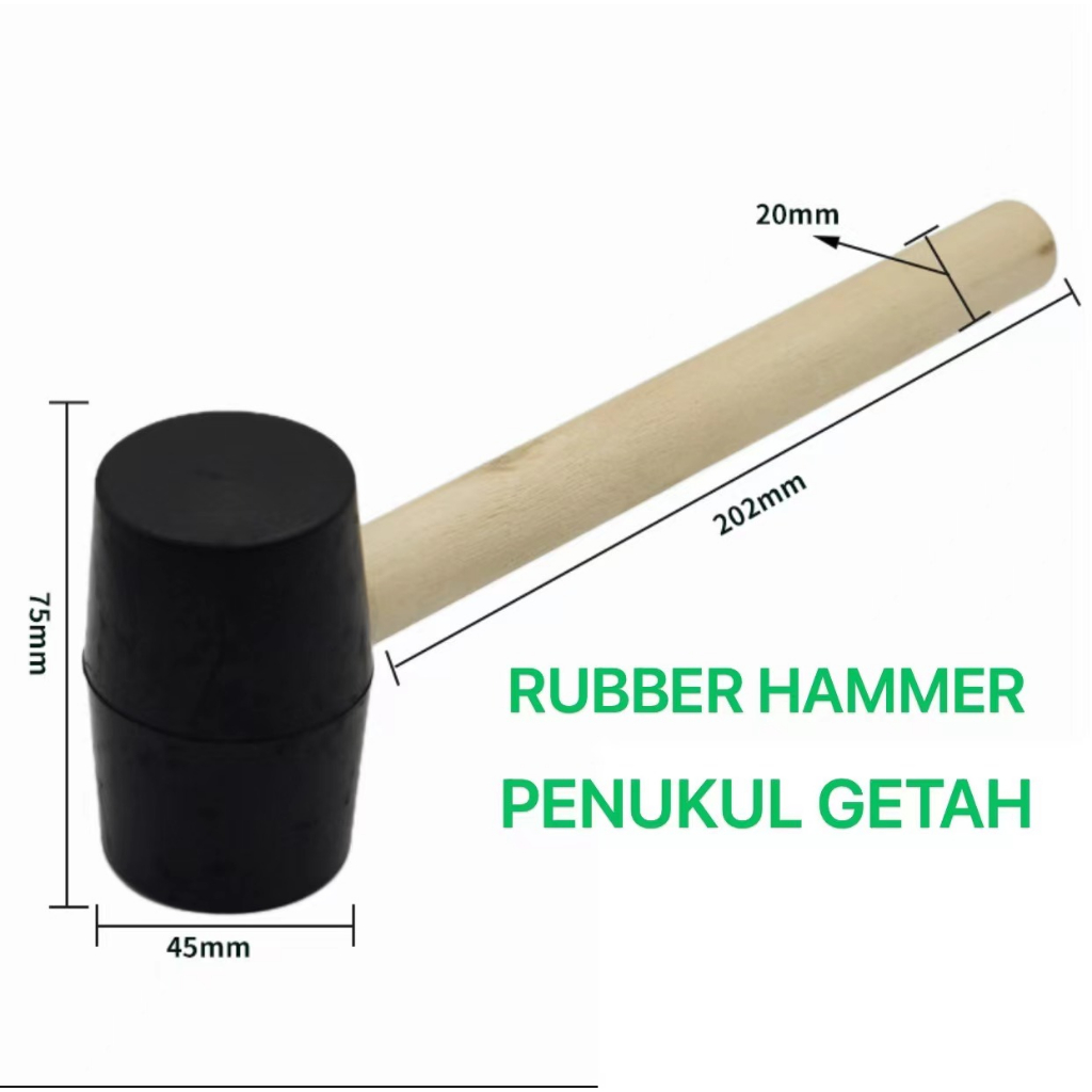 RUBBER HAMMER MULTIFUNCTION RUBBER MALLET PENUKUL GETAH HAMMER PASANG ...