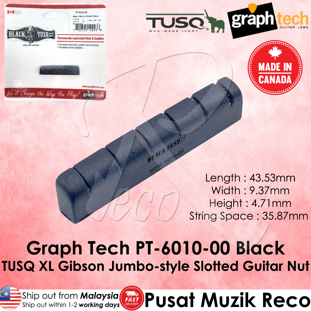 Graph Tech PT-6010-00 Black TUSQ XL Gibson Jumbo-style Slotted Guitar Nut Gitar Elektrik 【MADE ...