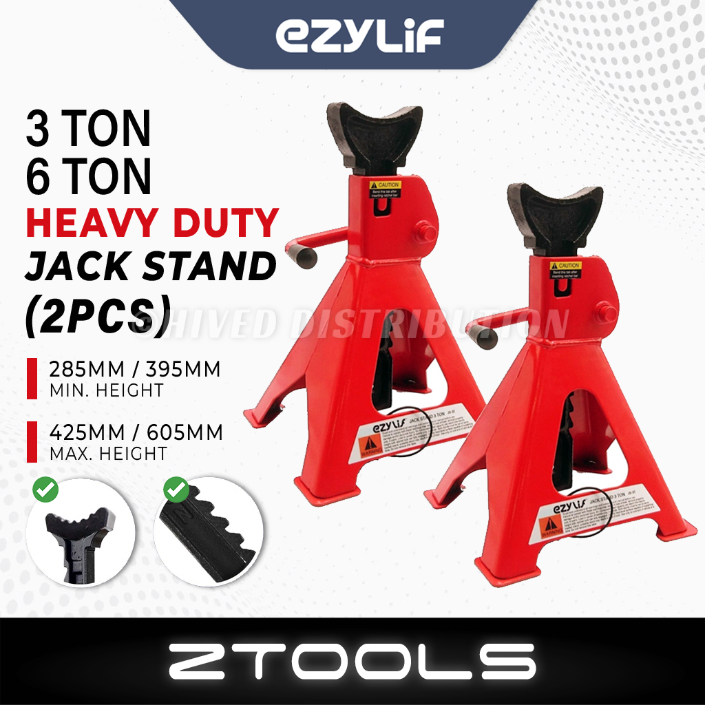 EZYLIF 3 Ton / 6 Ton Heavy Duty Jack Stand | Car Garage Repair Jack Jet ...